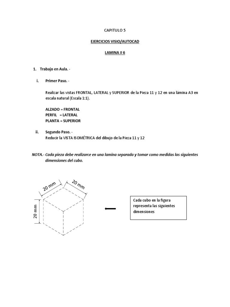 Ejercicios de Dibujo en Visio/AutoCAD | PDF