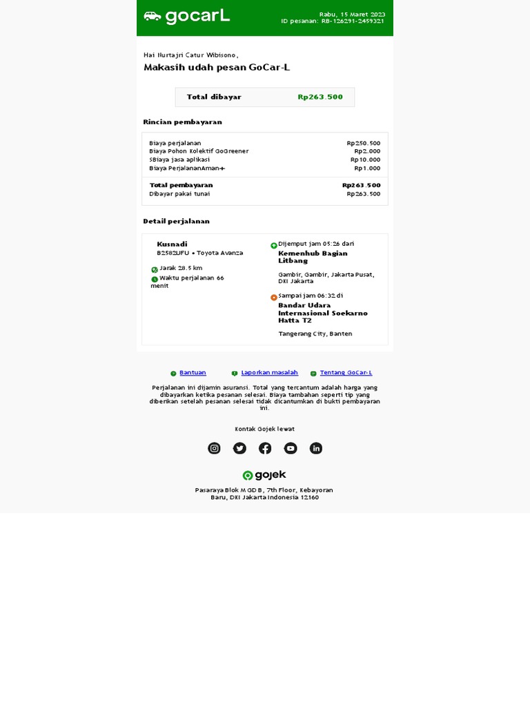 Invoice Grab Keberangkatan Bandara | PDF