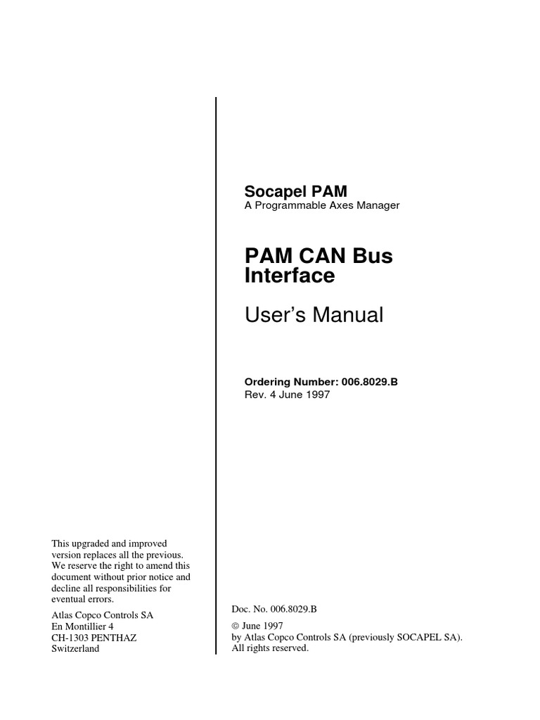 PAM CAN Bus Interface User's Manual Overview | PDF | Parameter (Computer Programming) | Computer ...