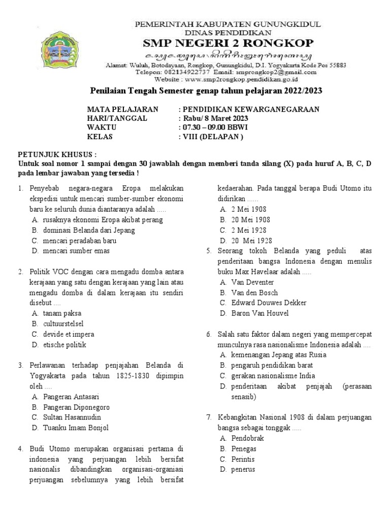 PTS PPKN 8 Genap | PDF | Politik | Ilmu Sosial