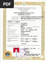 Contoh Ijazah SMK 2015/2016 | PDF