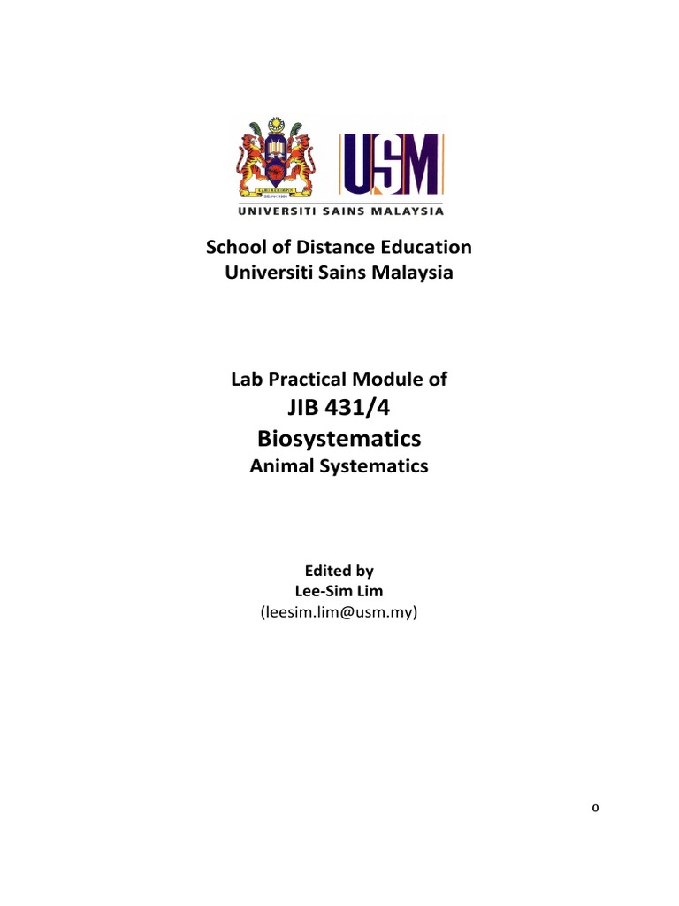 JIB531 Lab Practical Module - 3 and 4 - Wet Specimen and Phylogenetics PDF | PDF | Phylogenetic ...