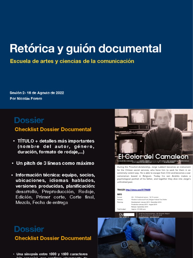 Sesion 2 - Retórica y Guión Documental 20220816 PDF | PDF | Director de cine | Documental