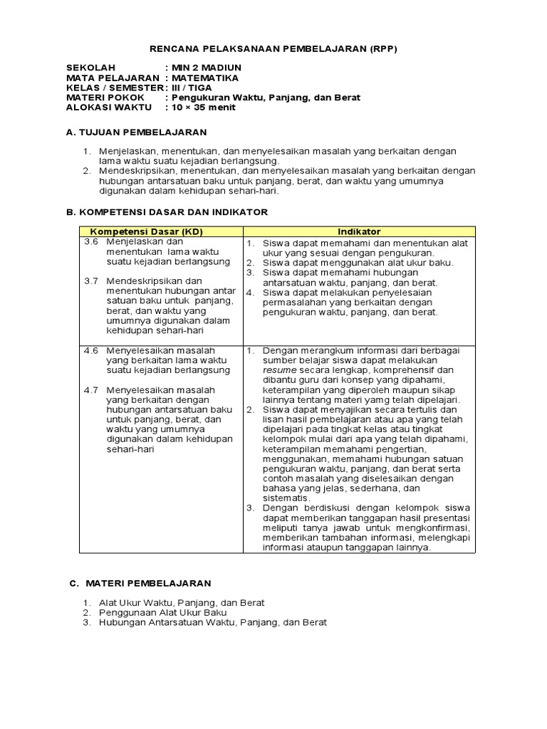 BAB 3 Pengukuran Waktu, Panjang, Dan Berat | PDF | Karier & Perkembangan | Seni