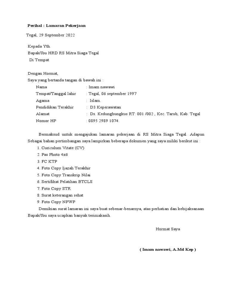 Lamaran Imam Nawawi | PDF