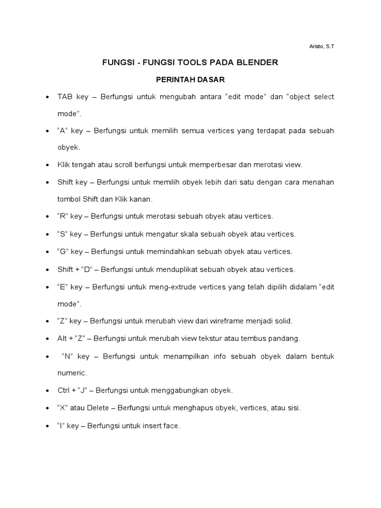 Fungsi Tools dalam Blender | PDF | Komputer