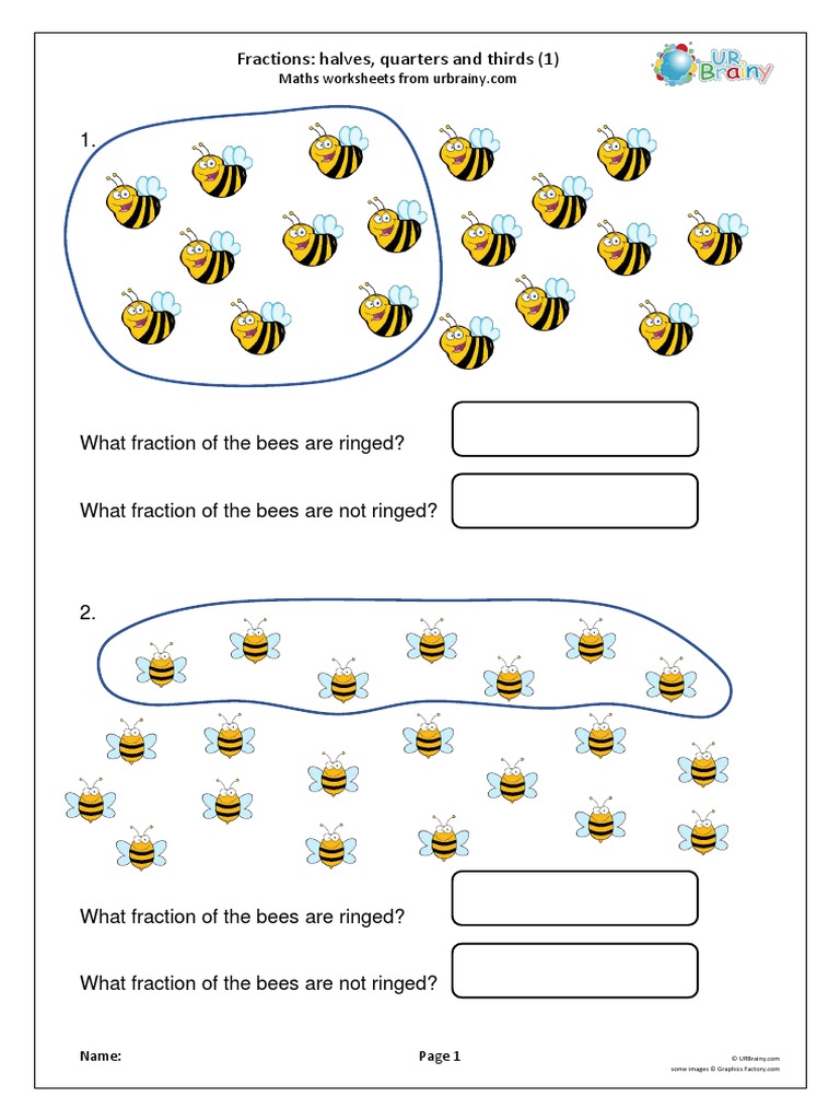 Halves Quarters and Thirds 1 | PDF
