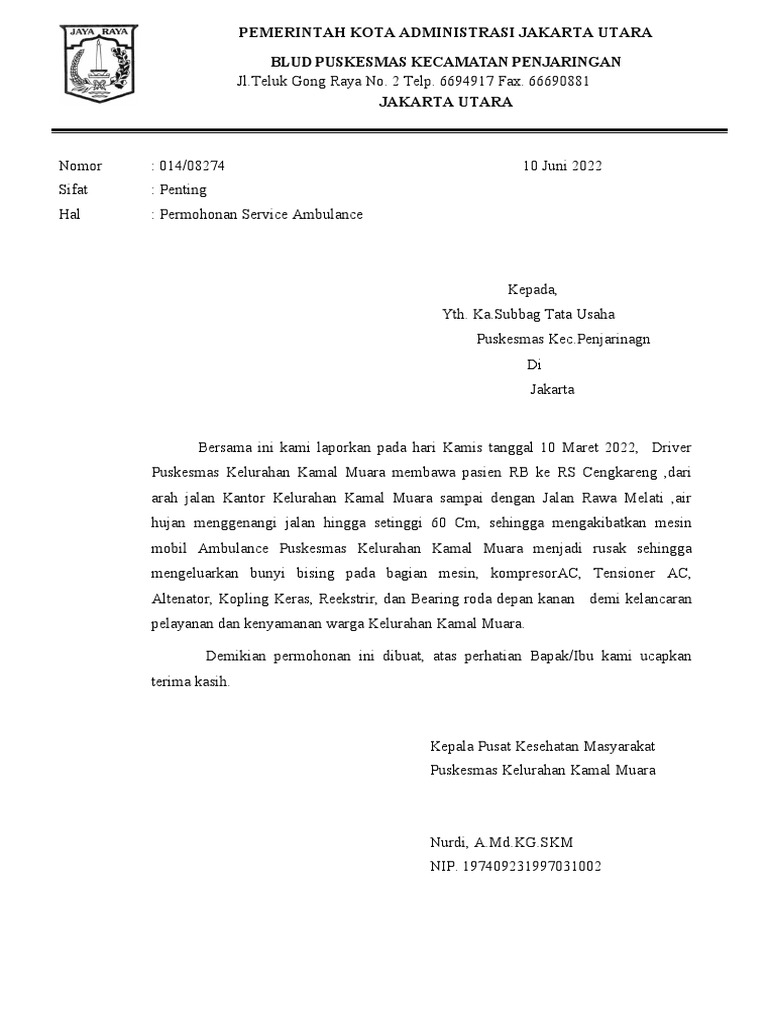 surat permohonan TAMAN kamal | PDF