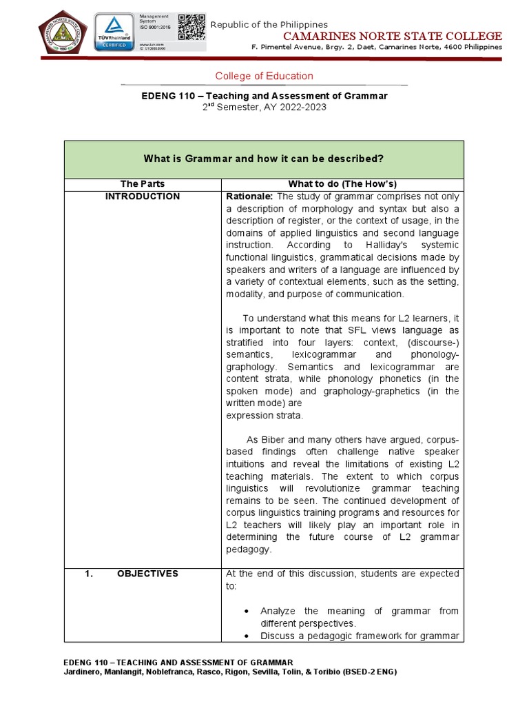 Edeng 110 | PDF | Grammar | Linguistics