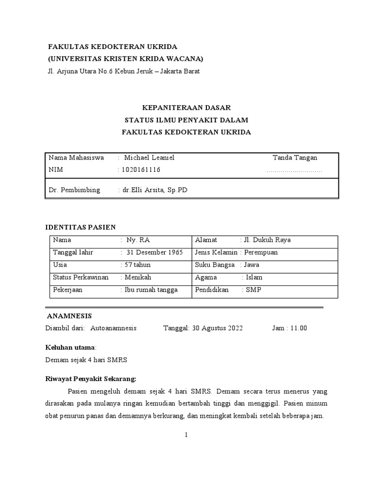 Status IPD - Michael Leaniel | PDF