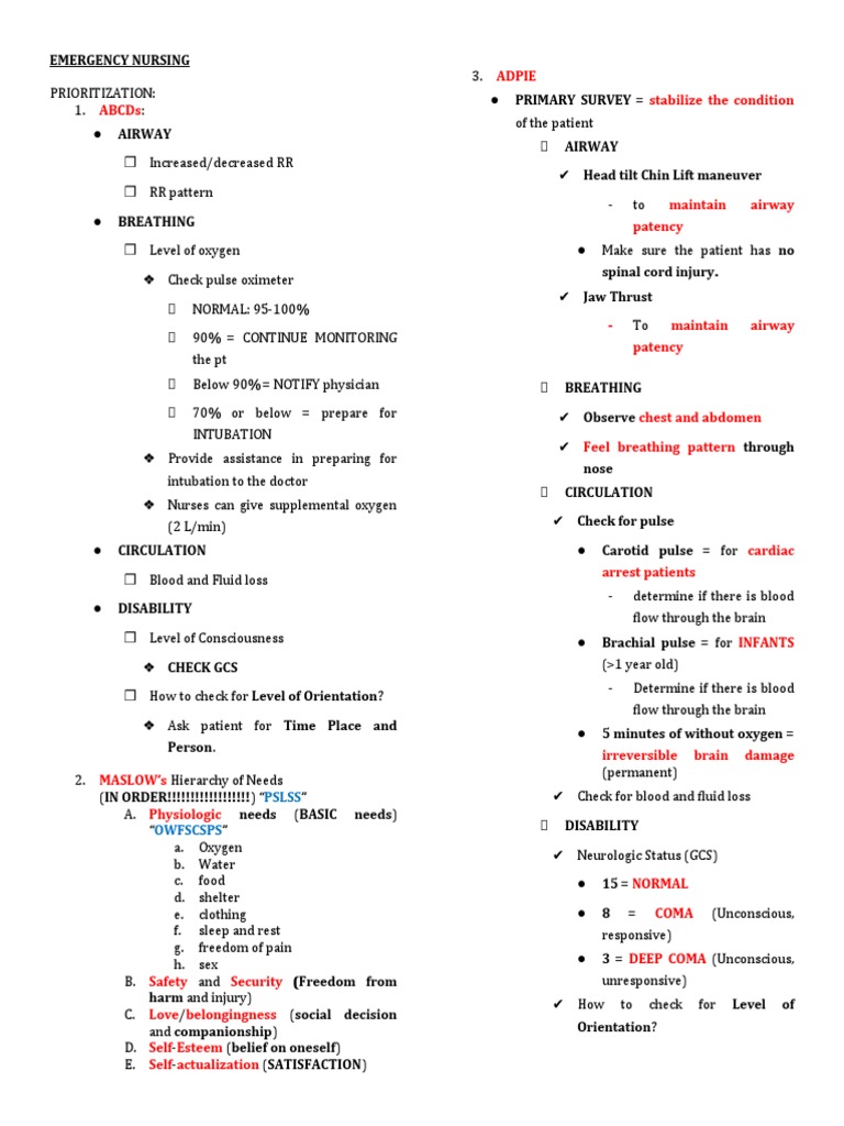 Emergency Nursing | PDF | Shock (Circulatory) | Coma