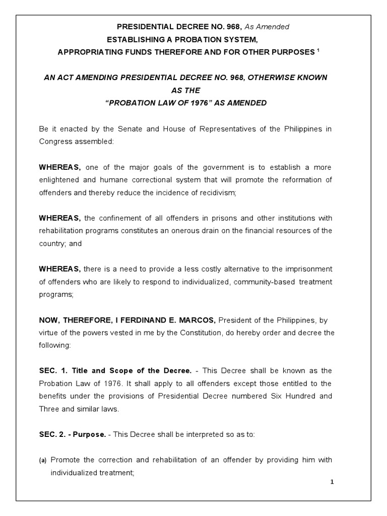 An Act Amending Presidential Decree No. 968, Otherwise Known As The ...