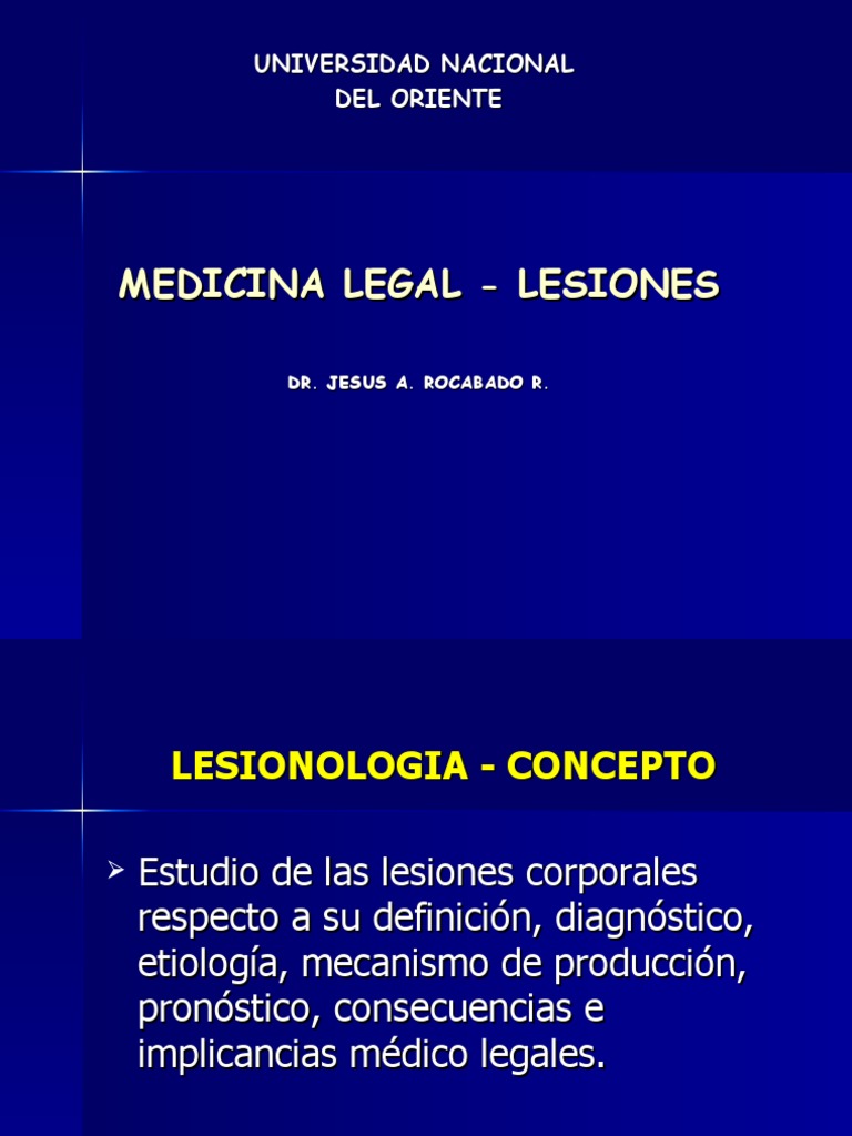 Lesionologia MEDICINA LEGAL | PDF | Medicina | Enfermedades y trastornos