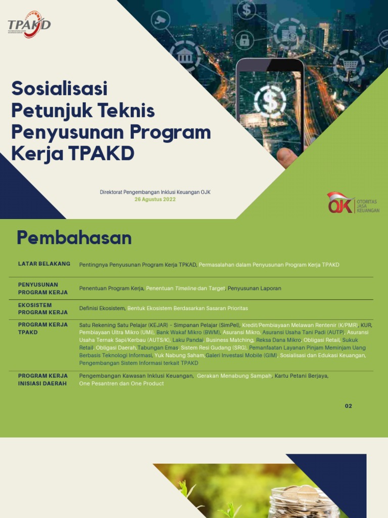 Materi Sosialisasi Juknis Penyusunan Program Kerja TPAKD PDF | PDF