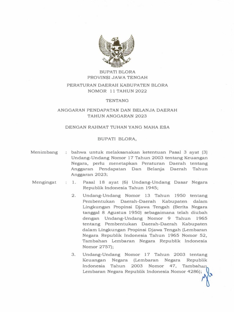 Perbub APBD 2023 | PDF