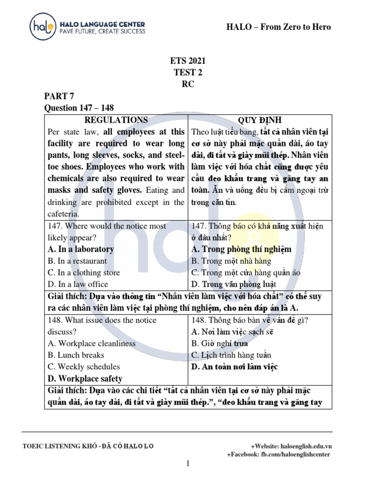 ETS2021 - Test 2 - RC - PART 7 PDF | PDF