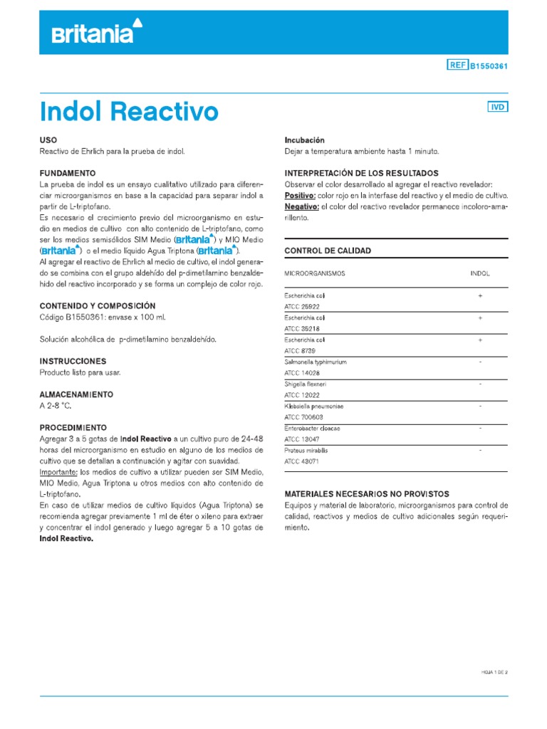 Prueba Indol PDF | PDF