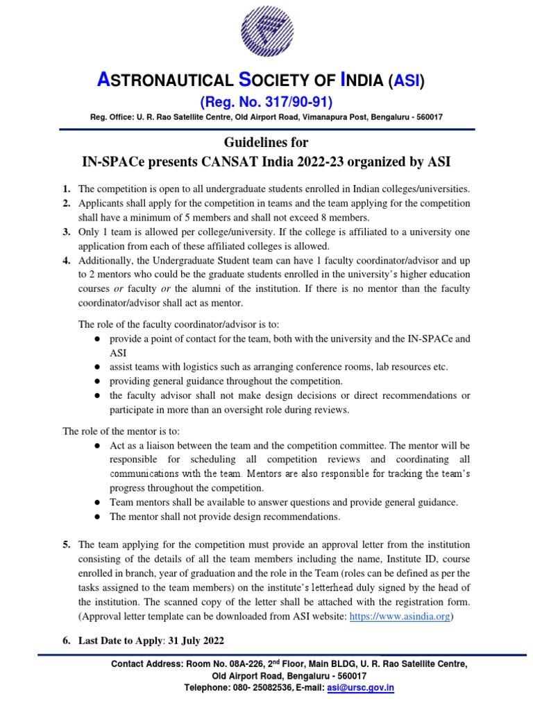 Guidelines For CANSAT PDF | PDF