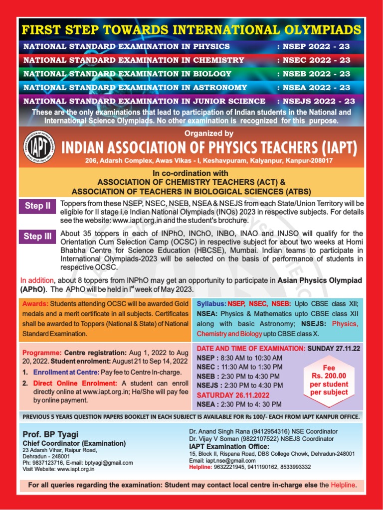 Indian Association of Physics Teachers (Iapt) : First Step Towards ...