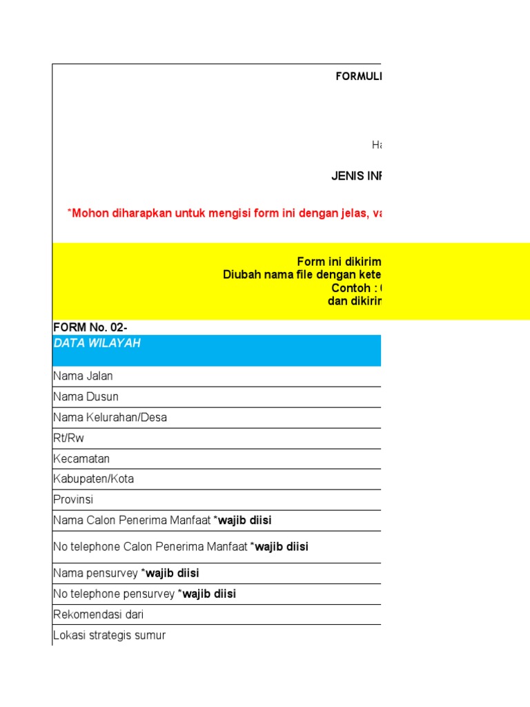 02 Form Assessment Pembangunan Sumur-1 | PDF