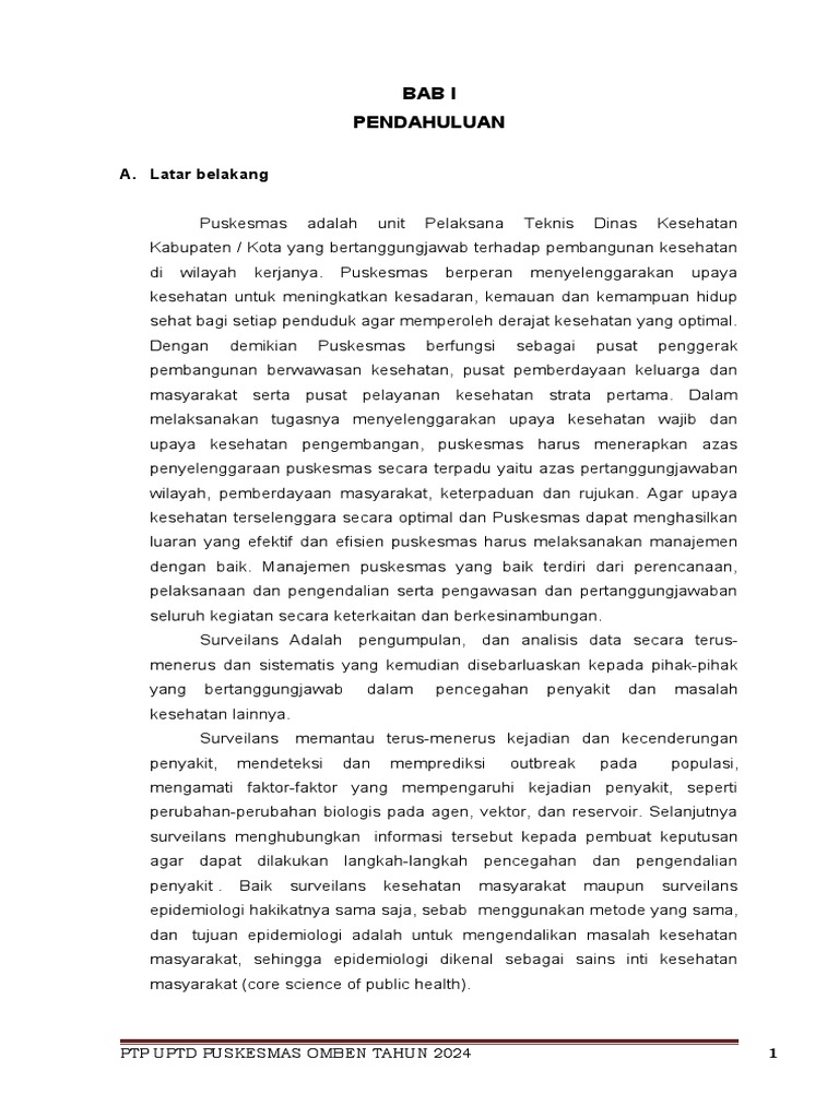 PTP Dan Ruk Program Surveilans 2024 | PDF