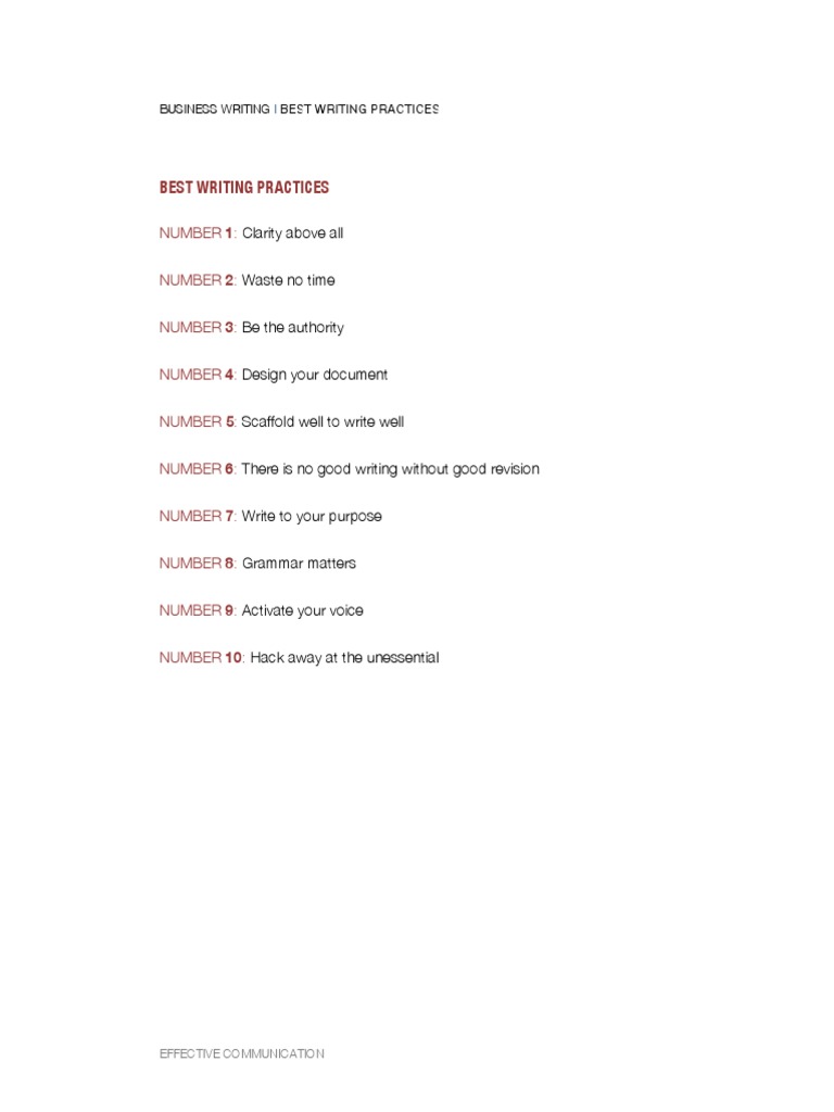 Best Writing Practices PDF | PDF