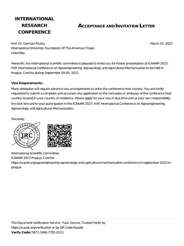 Paper Acceptance Letter PDF | PDF
