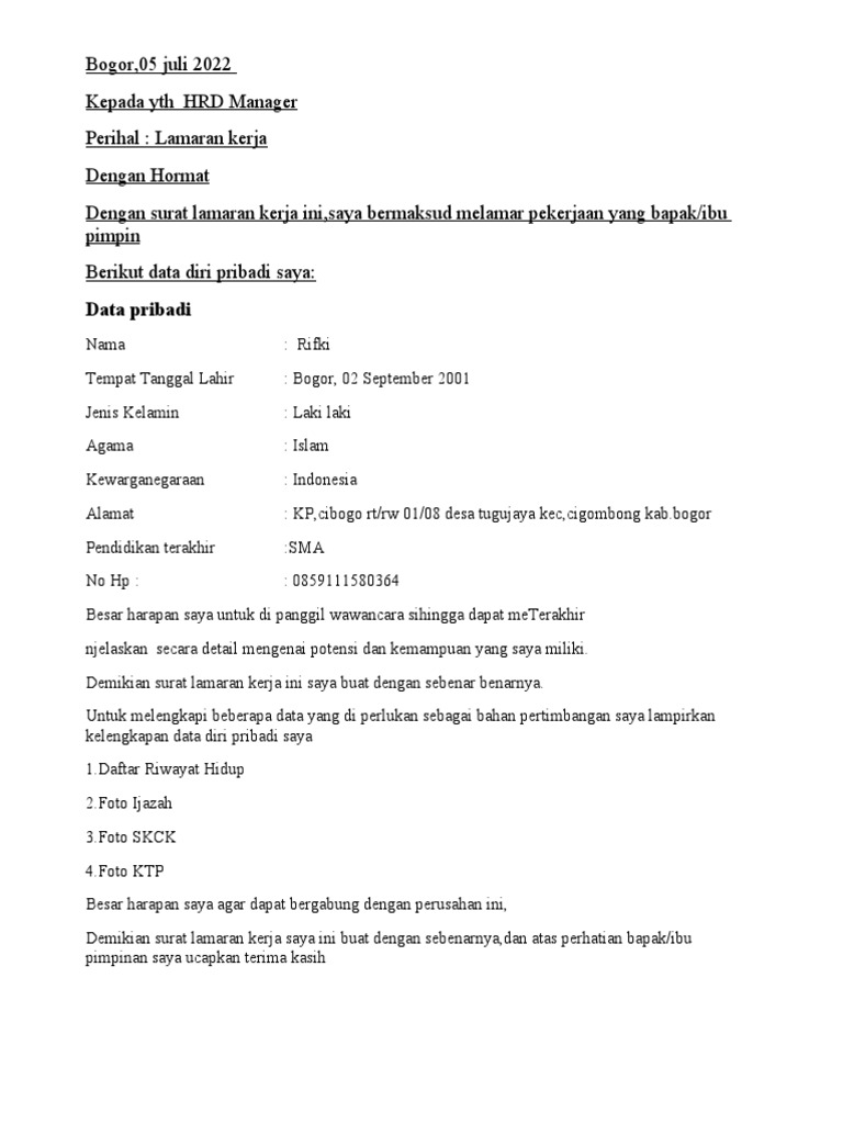 Daftar Riwayat Hidup CV | PDF