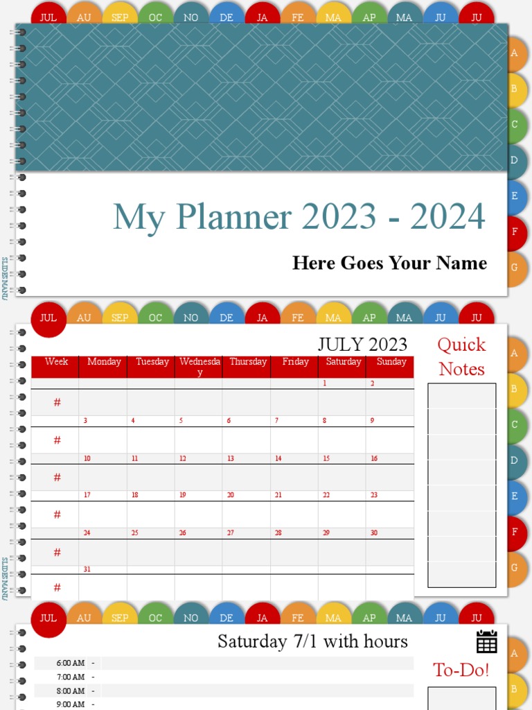 Edu Planner 2023-2024 SlidesMania | PDF