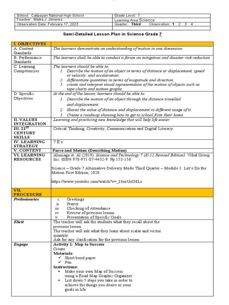 Motion Distance and Displacement | PDF | Distance | Learning
