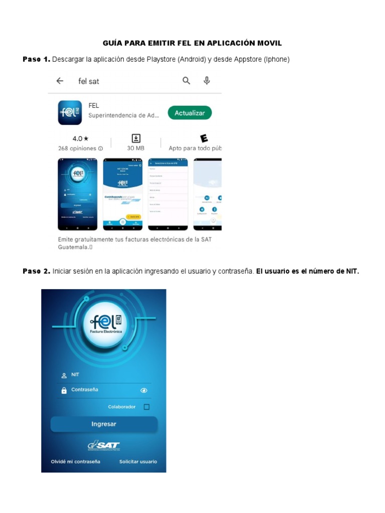 Guía para Emitir Fel en Aplicación Movil | PDF