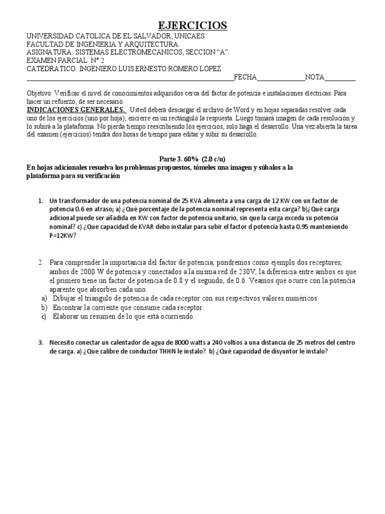 Parcial #2 Ejercicios | PDF