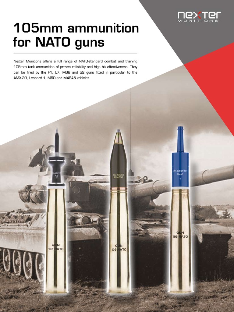 Nexter 105mm NATO - Guns | PDF | Ammunition | Cartridge (Firearms)