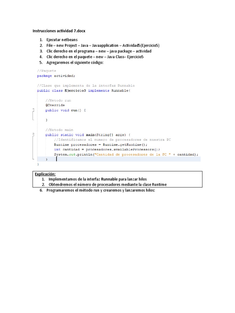 Instrucciones Actividad 7 | PDF Instrucciones Actividad 7 | PDF