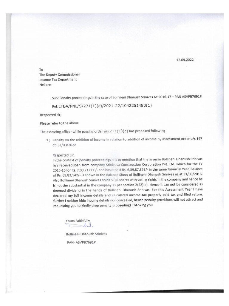 Reply To Penalty Notice - Sep 2022 | PDF