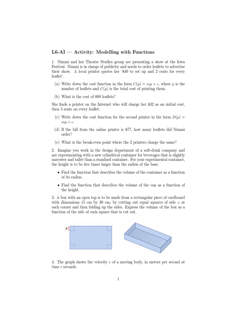 Functions Modelling | PDF