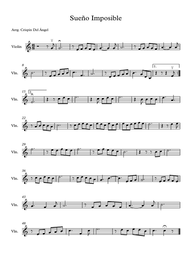 Sueño Imposible Violin | PDF