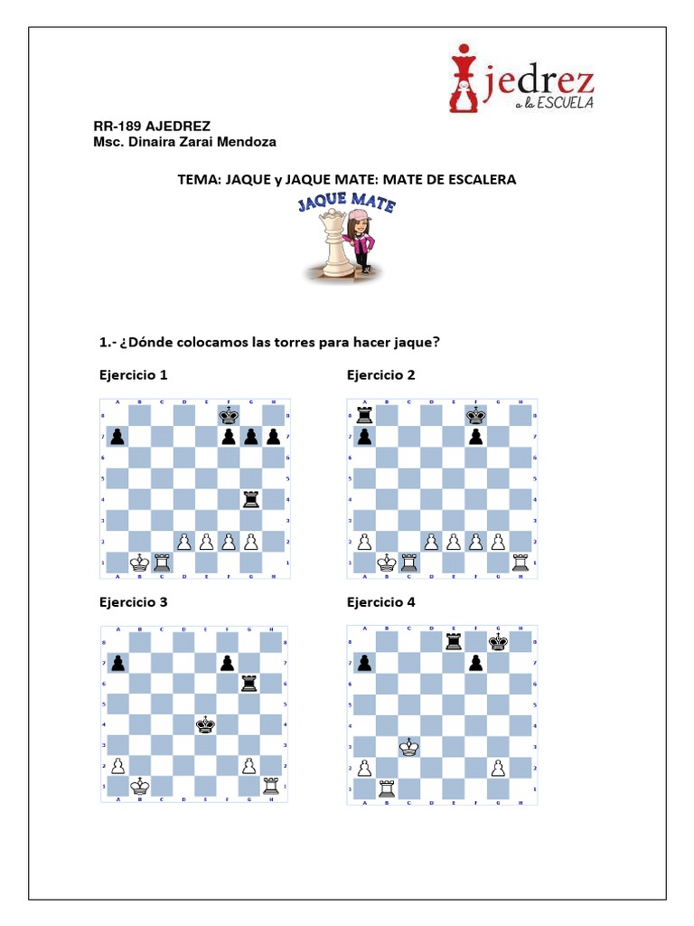 Ejercicios Jaque y Jaque Mate | PDF