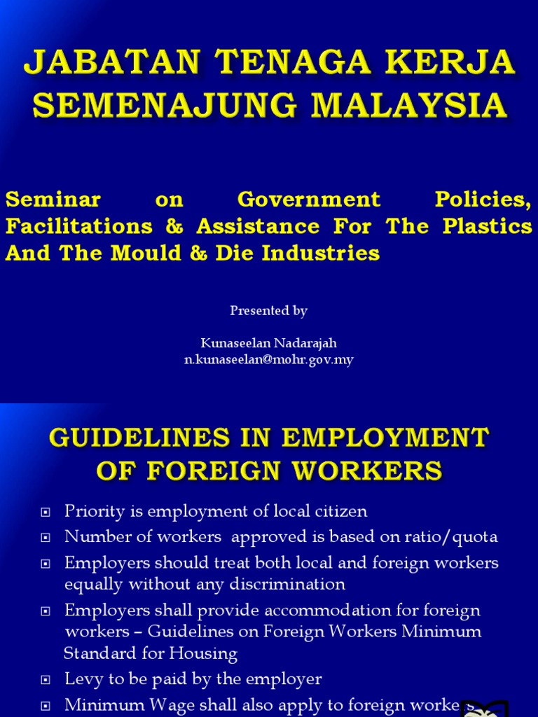 Presentation Slide-JTK | PDF | Employment | Foreign Worker