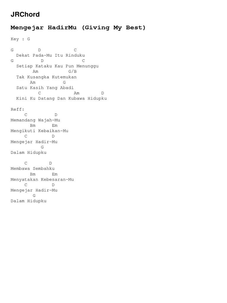 Mengejar HadirMu Giving My Best | PDF