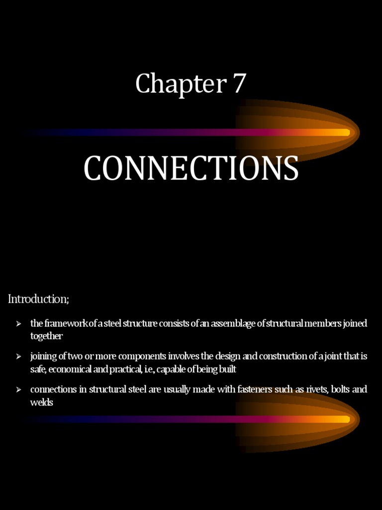Chapter 7 - (Bolted Connections) | PDF | Screw | Rivet