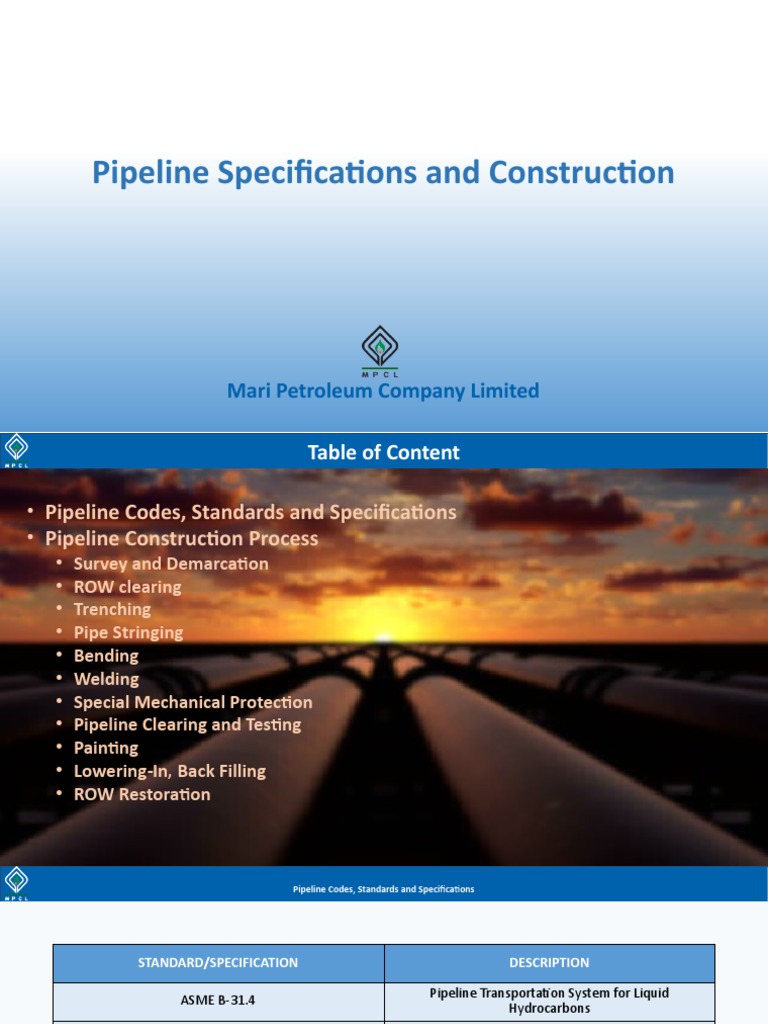 Pipeline Specification and Construction | PDF | Pipe (Fluid Conveyance ...