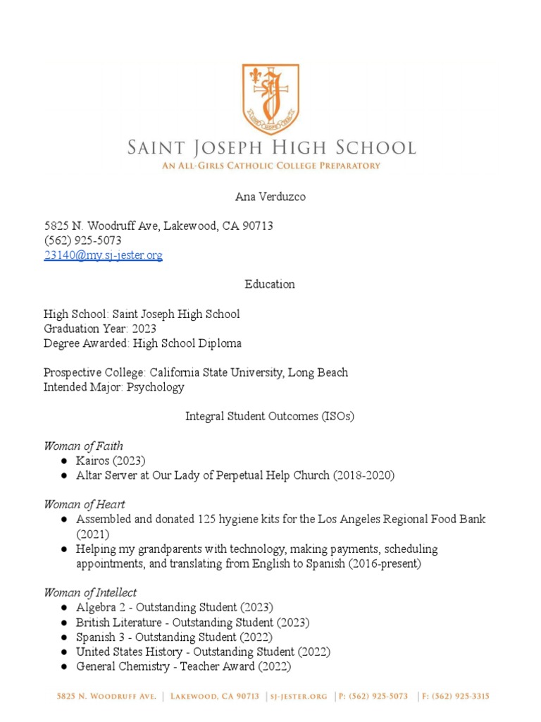 Senior Capstone Resume Template 2 | PDF