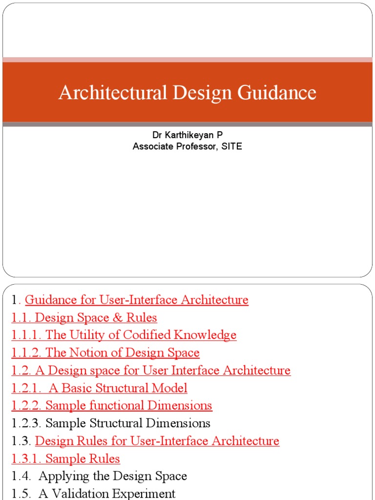 Architectural Design Guidance | PDF | User Interface | Component Based Software Engineering