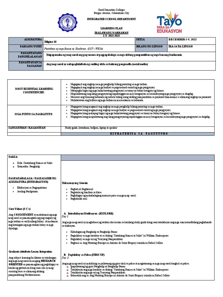 LP Fili 10 Week14 S7 Dula at Gramatika (Panghalip) | PDF