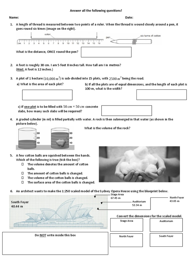 Grade 9 - Measurement - Preassessment | PDF