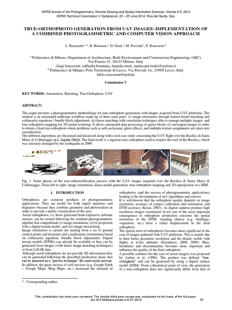 True Orthophoto Generation From Uav Images Implementation of | PDF | Texture Mapping | 3 D ...
