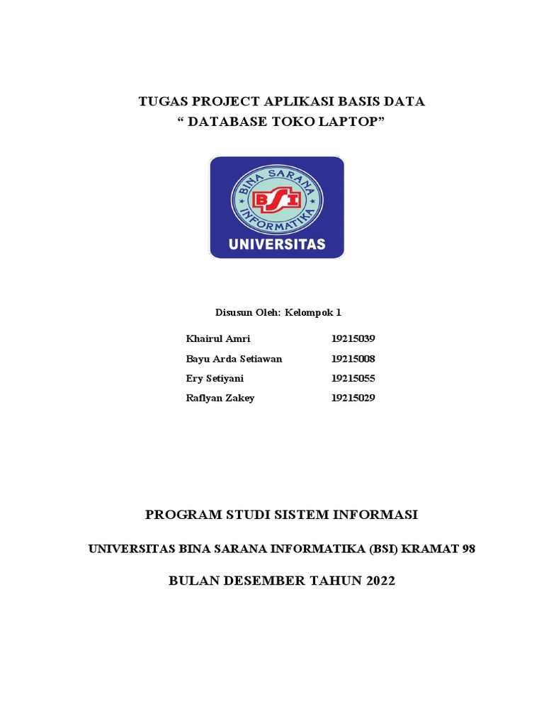 Database Toko Laptop Kelompok1 | PDF