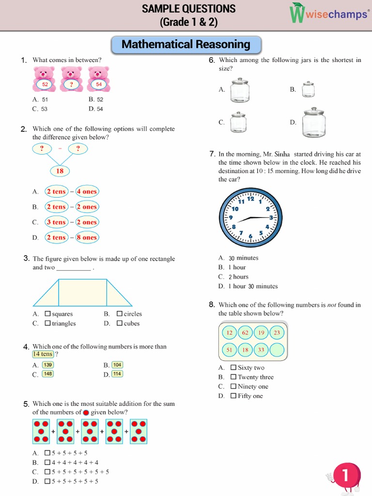 Sample Question Group-1 (Grade-1 & 2) | PDF