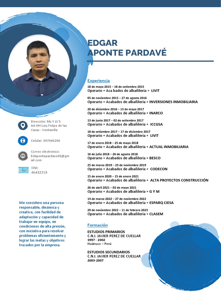 CV Edgar Aponte Ultimo | PDF